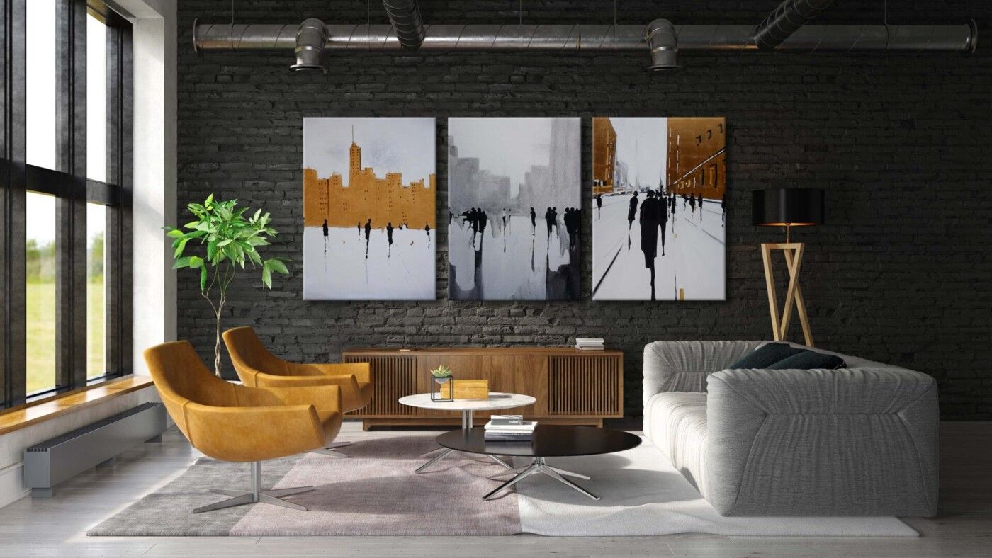 Modern Art Silüetler 3’lü Set Dekoratif Kanvas Tablo – VOOV2024 – Voovart